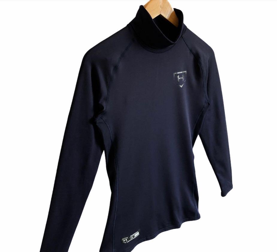 Under Armour Baseball Turtleneck Compression Shirt Dark Blue, Women's ...