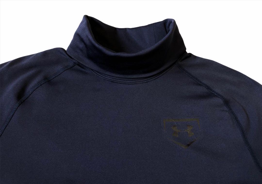 Under Armour Baseball Turtleneck Compression Shirt Dark Blue, Women's ...