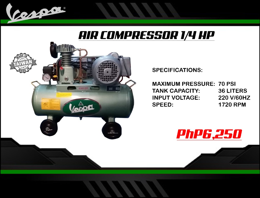 VESPA Air Compressor 1/4HP, Commercial & Industrial, Construction Tools ...