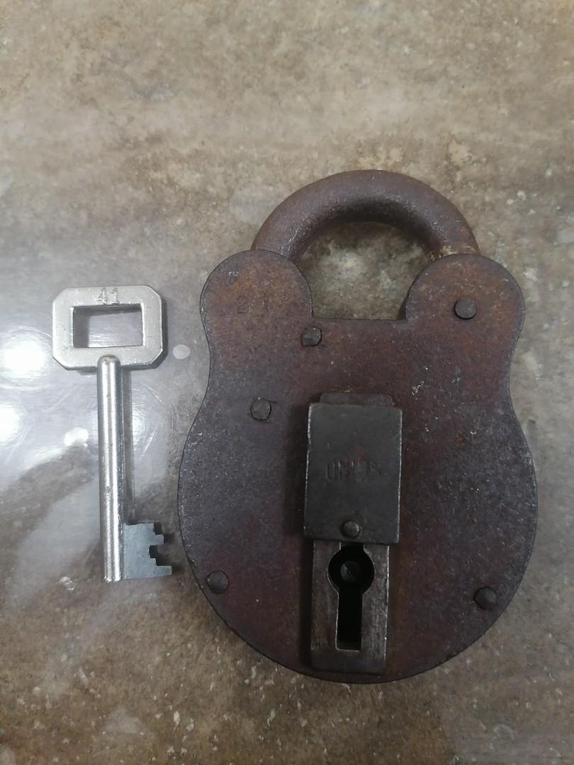 Antique old Lock with Key, Furniture & Home Living, Home Decor, Vases ...