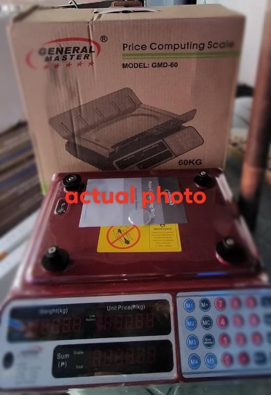 Digital Weighing Scale with Price Computing 60kg. Brand: General Master ...