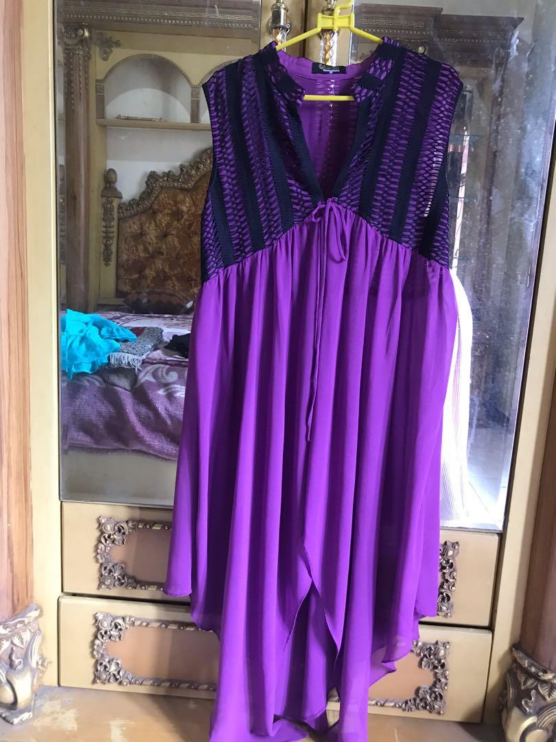 Kaftan ungu, Fesyen Wanita, Pakaian Wanita, Gaun & Rok di Carousell