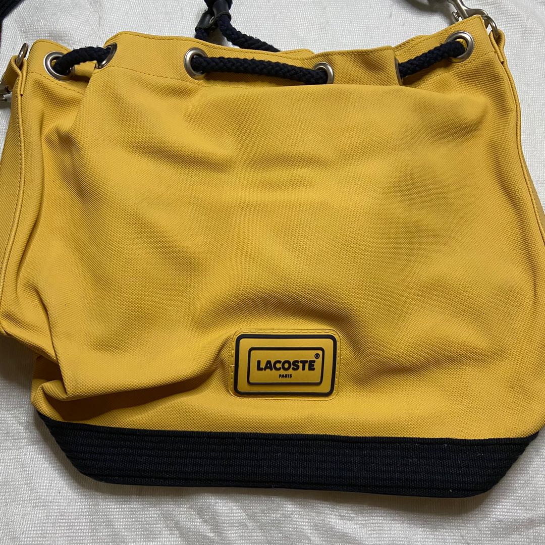 Lacoste Yellow Bucket Bag, Luxury, Bags & Wallets on Carousell