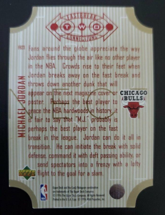 Michael Jordan 1996-97 Upper Deck Fastbreak Connections (Die Cut ...