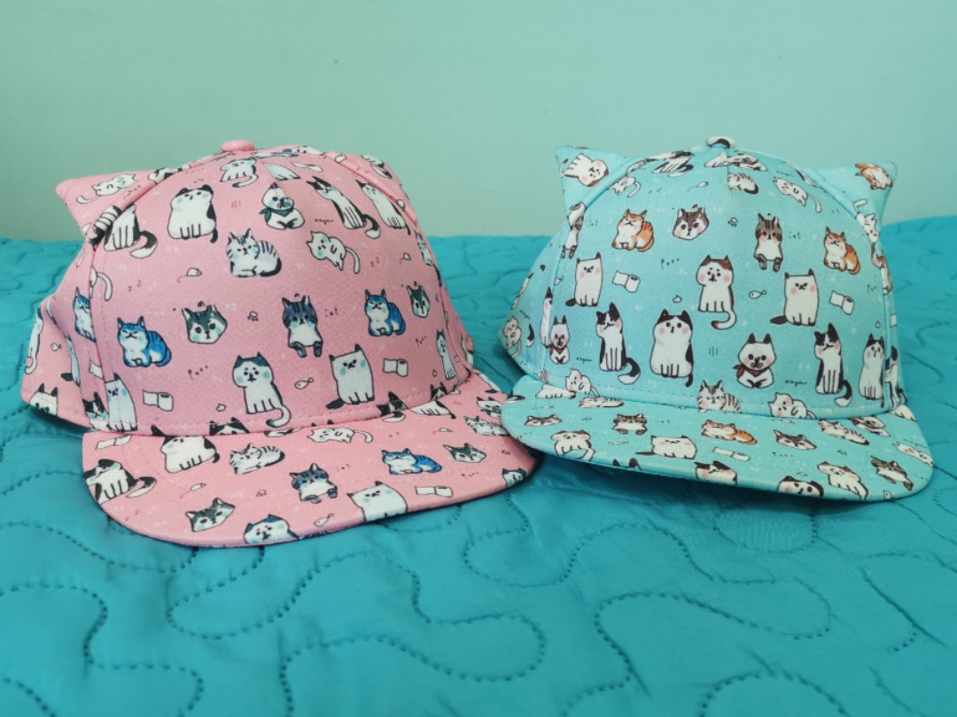 Miniso Cat Hats (Blue and Pink), Women's Fashion, Watches & Accessories ...