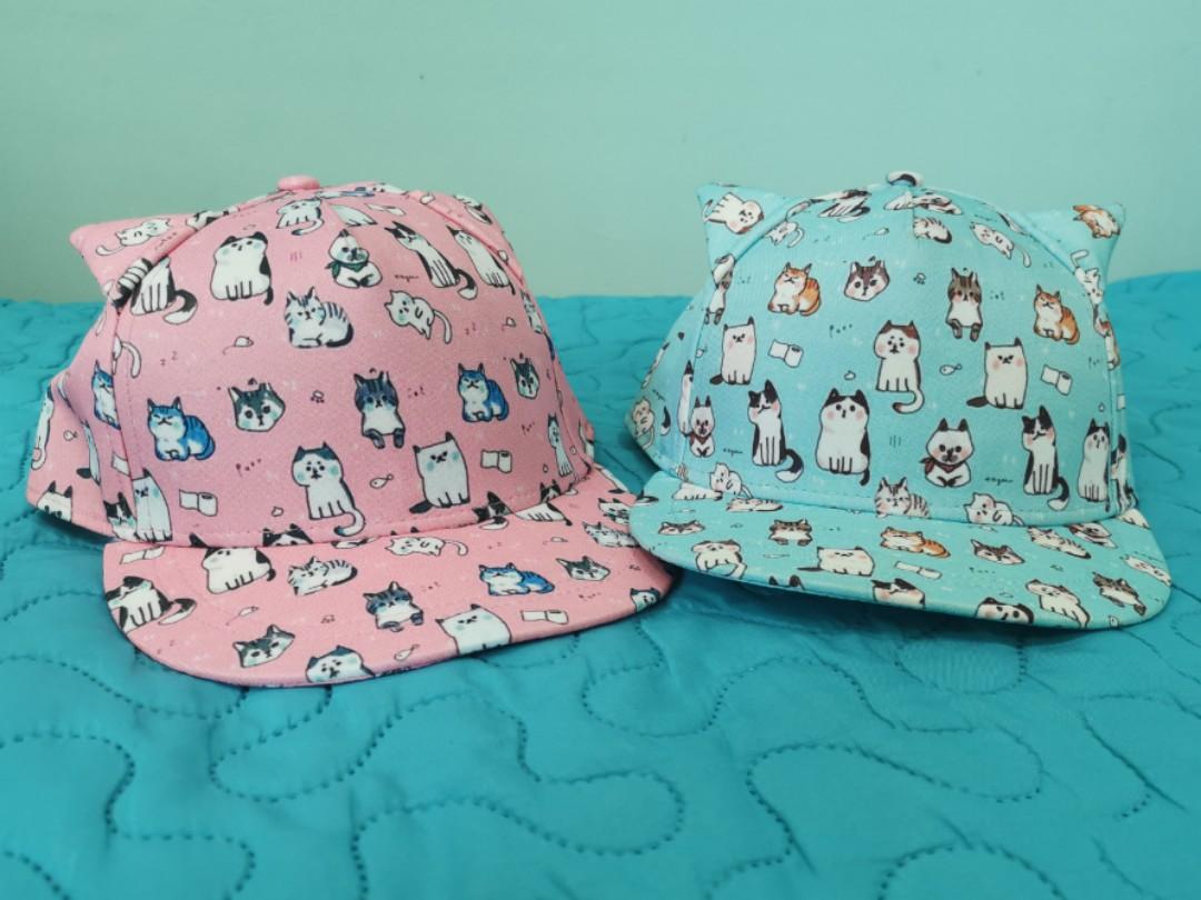 Miniso Cat Hats (Blue and Pink), Women's Fashion, Watches & Accessories ...