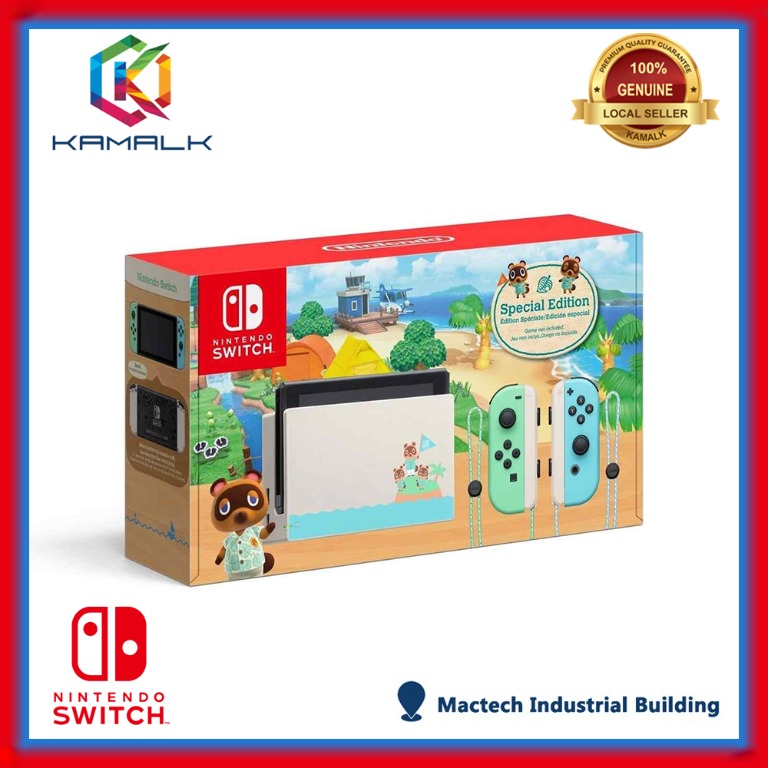 Nintendo Switch Console Animal Crossing New Horizons + 1 Year Warranty ...