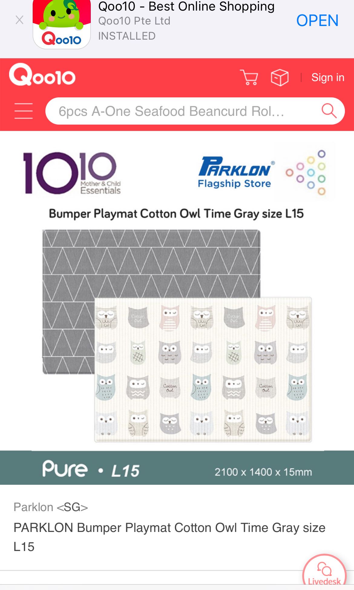 Parklon mat, Babies & Kids, Baby Nursery & Kids Furniture, Bed Guards ...