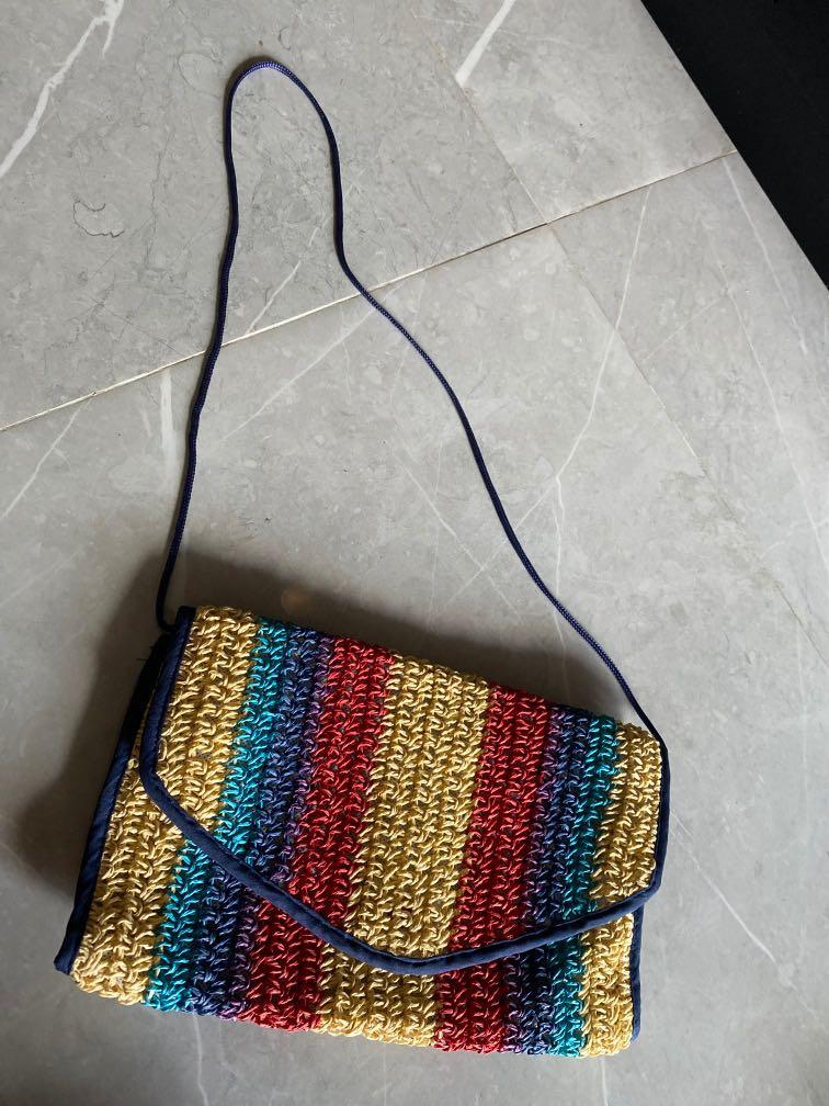 Primark straw sling bag, Women's Fashion, Bags & Wallets, Cross-body ...