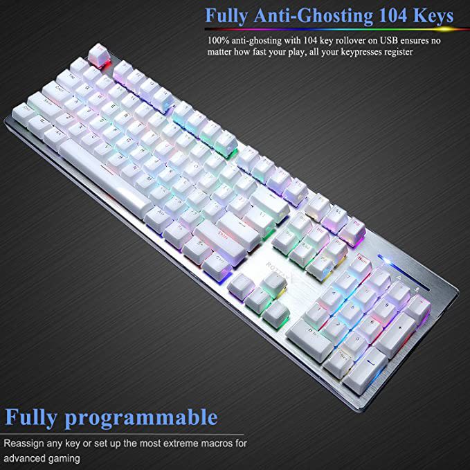 RGB Mechanical Keyboard, Rottay 16.8 Million RGB Backlit Wired ...