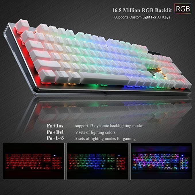 RGB Mechanical Keyboard, Rottay 16.8 Million RGB Backlit Wired ...