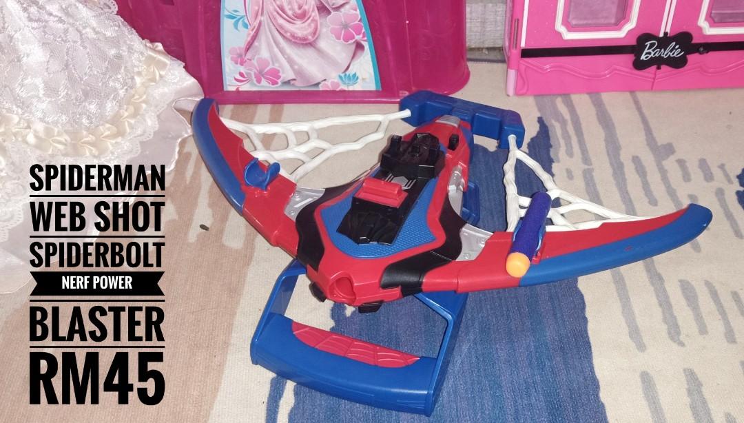 Spiderman web shot spiderbolt nerf power blaster, Hobbies & Toys, Toys & Games on Carousell