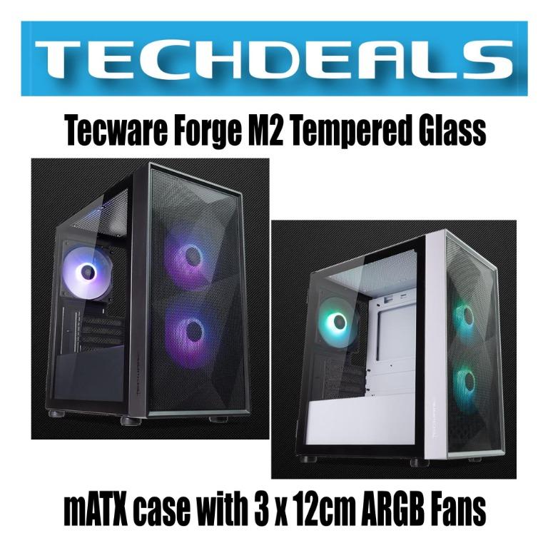 Tecware Forge M2 Tempered Glass mATX case with 3 x 12cm ARGB Fans ...
