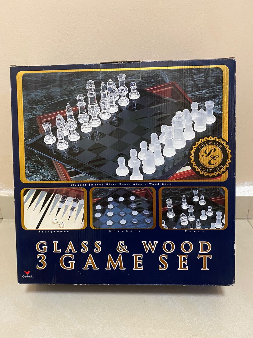 Cardinal Glass & Wood 3 Game Set [Premier Edition], Hobbies & Toys ...
