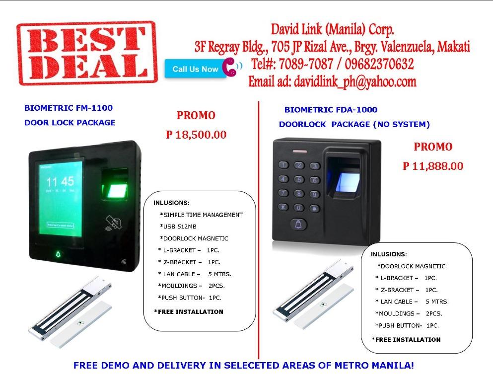 CCTV security / door lock control access / biometric fingerprint ...