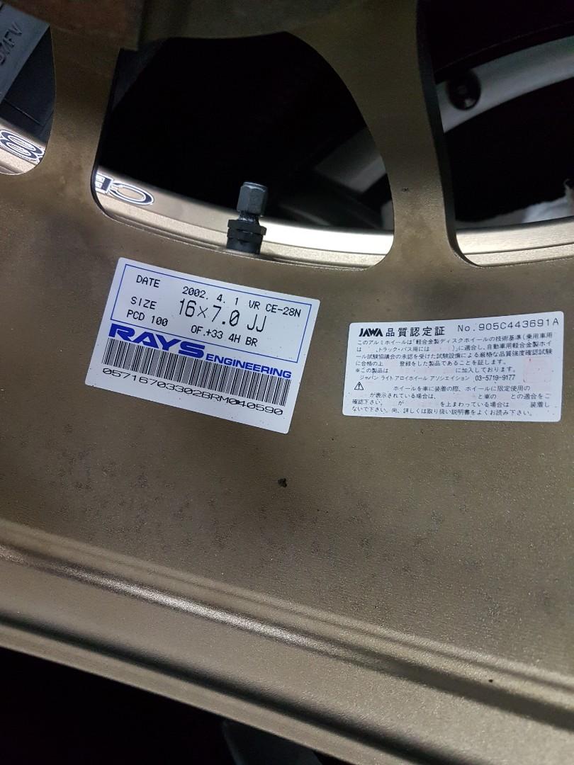 CE28 16 4x100 original Japan, Auto Accessories on Carousell