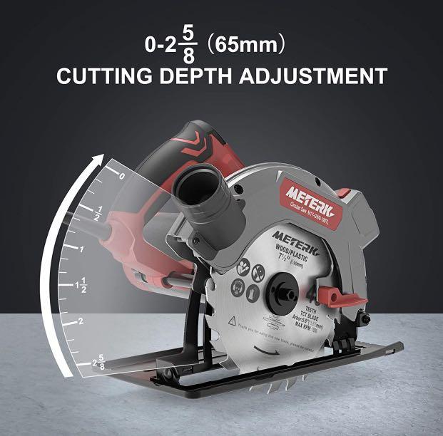 Circular Saw, Meterk 1500W Electric Circular Saw, 5000RPM, Laser Guide ...