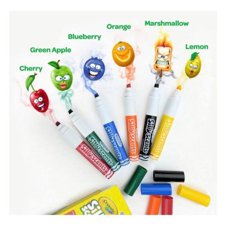 CRAYOLA Silly Scents Chisel Tip Washable Markers, 6 Count, Hobbies ...