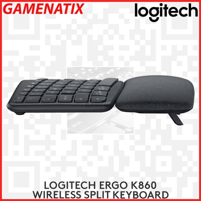 Logitech Ergo K860 Wireless Ergonomic Keyboard with Wrist Rest - Split ...