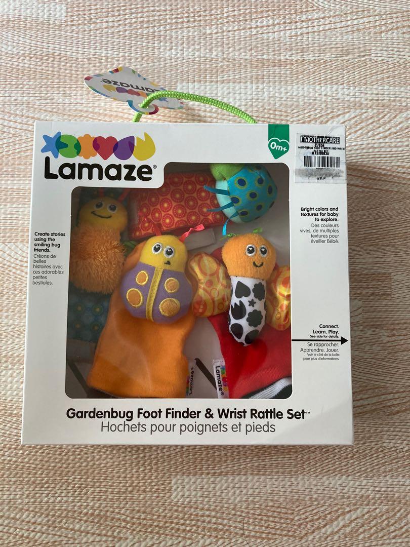 Original Lamaze garden bug foot finder and wrist rattle set for newborn ...