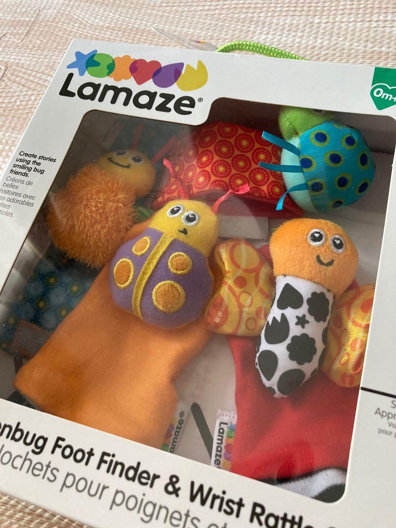 Original Lamaze garden bug foot finder and wrist rattle set for newborn ...