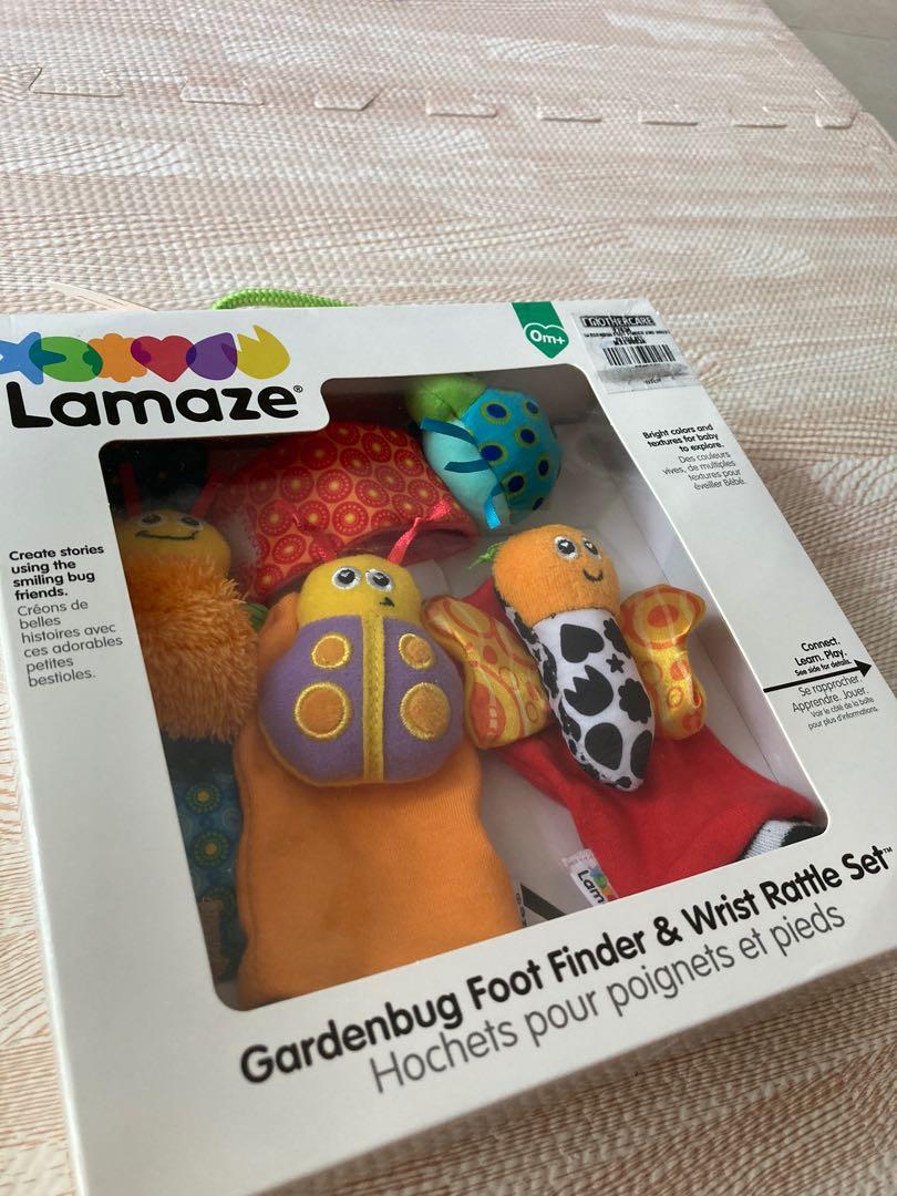 Original Lamaze garden bug foot finder and wrist rattle set for newborn ...