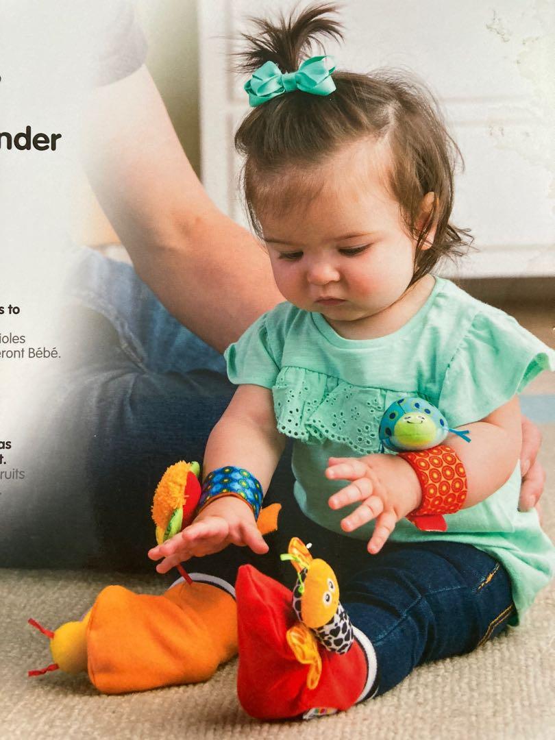 Original Lamaze garden bug foot finder and wrist rattle set for newborn ...
