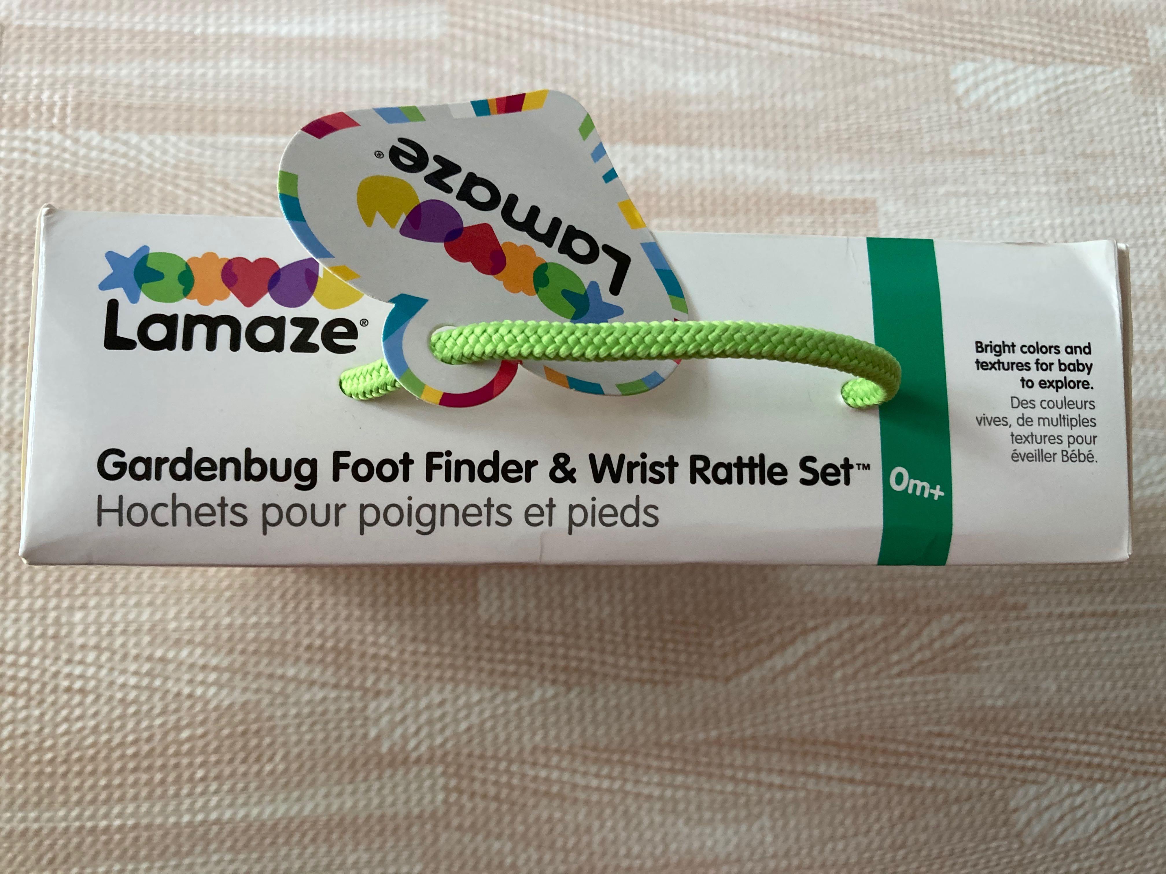 Original Lamaze garden bug foot finder and wrist rattle set for newborn ...