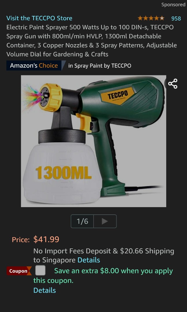 Paint Sprayer by Teccpo, Hobbies & Toys, Stationery & Craft, Craft ...