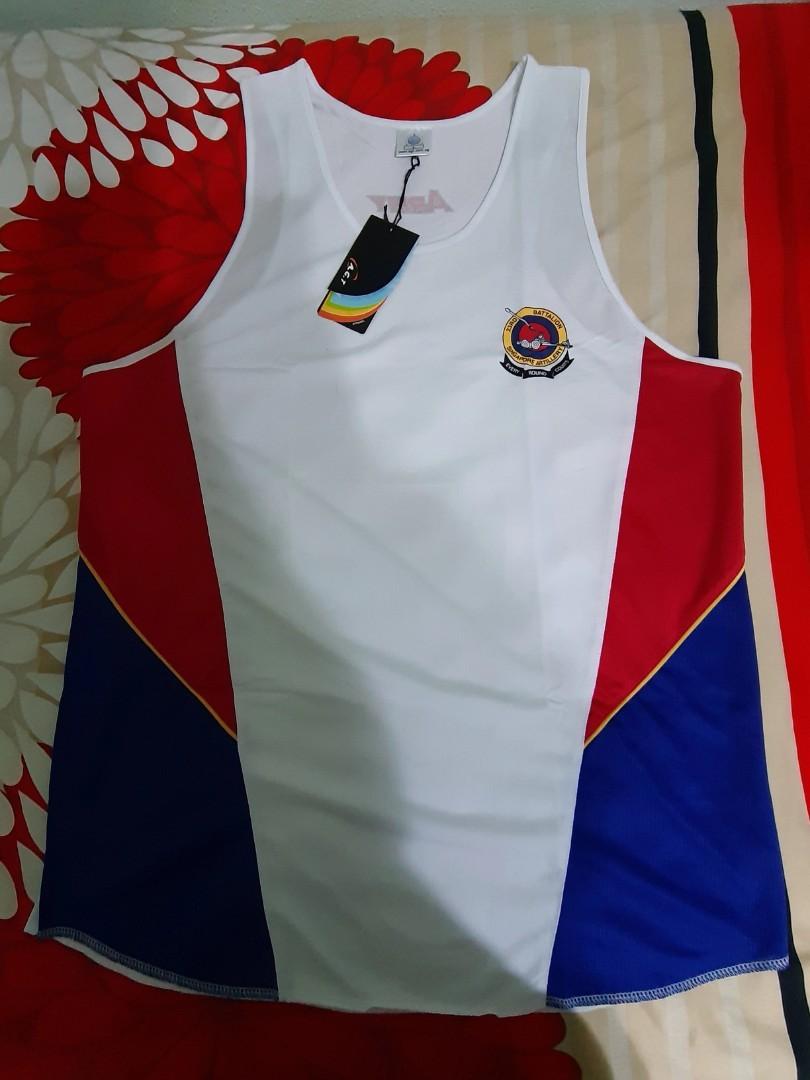 SAF Army PT Running Singlets M/L, Men's Fashion, Tops & Sets, Formal ...