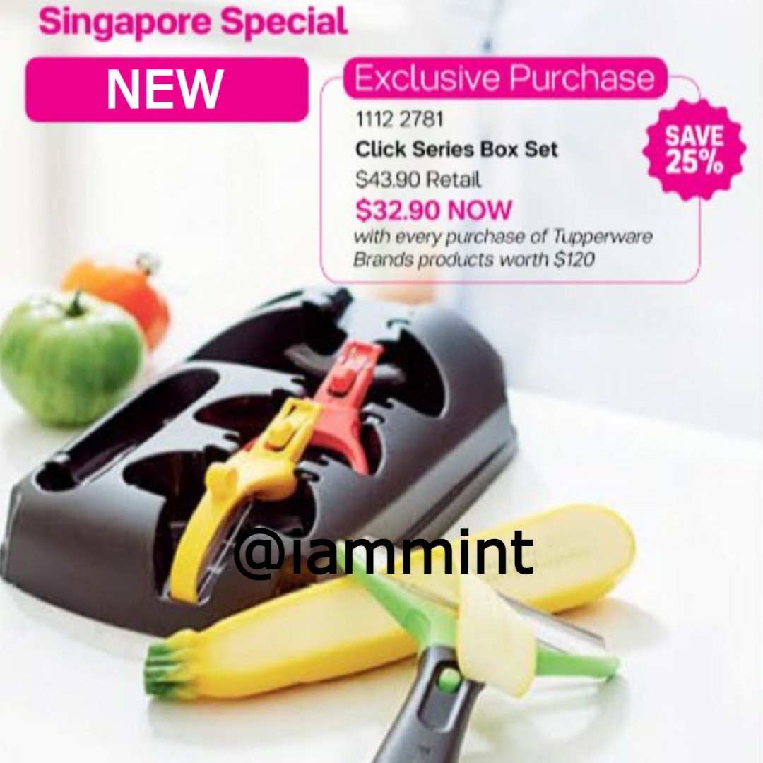 Tupperware Click Series Stainless Steel Peeler Shredder Cutter Knife ...