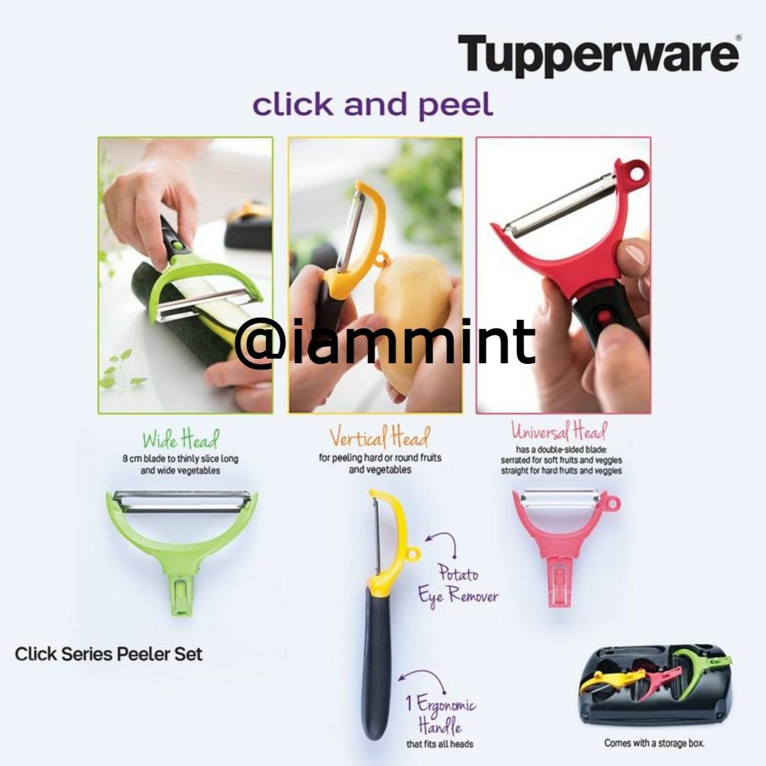 Tupperware Click Series Stainless Steel Peeler Shredder Cutter Knife ...