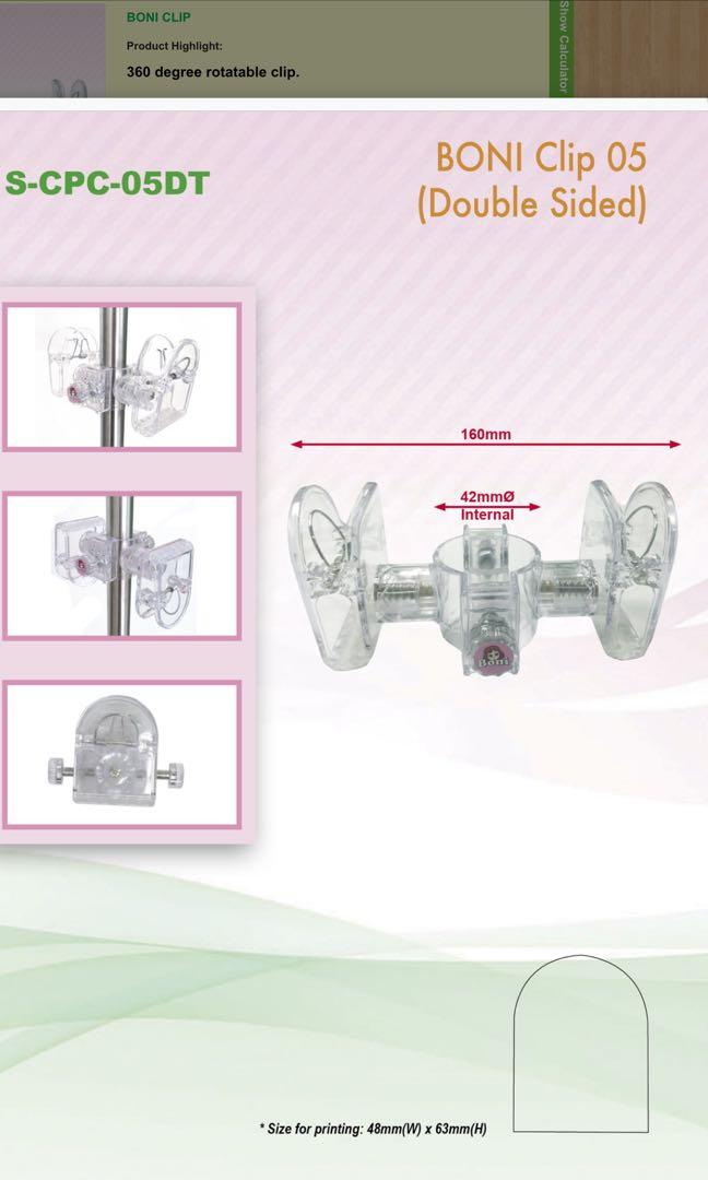 Boni Clip Pole Standee Clip Double Side, Everything Else on Carousell