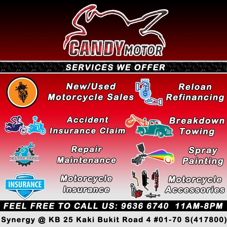 Candy Motor Services, Motorcycles, Motorcycle Accessories on Carousell
