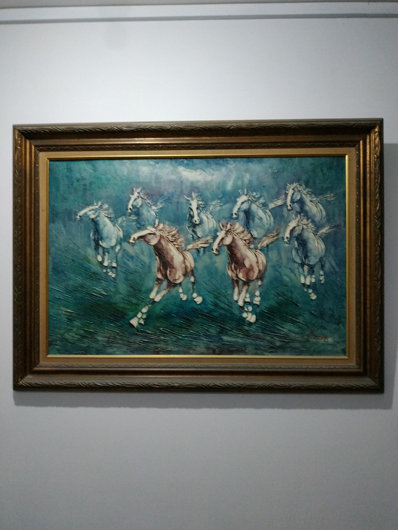 Boris CHezar 8 Horses Oil Painting, Hobbies & Toys, Art & Prints on ...