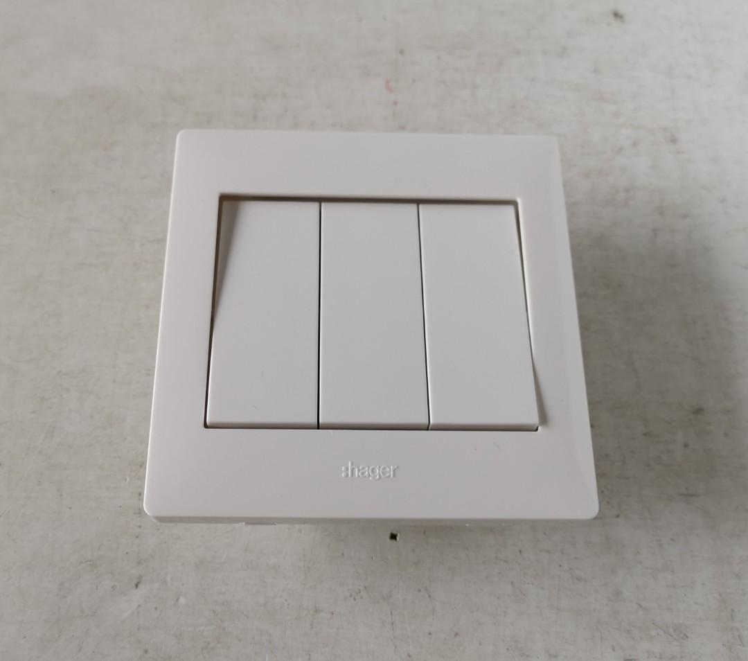 Hager 3 Gang 1 Way Switch, Everything Else on Carousell