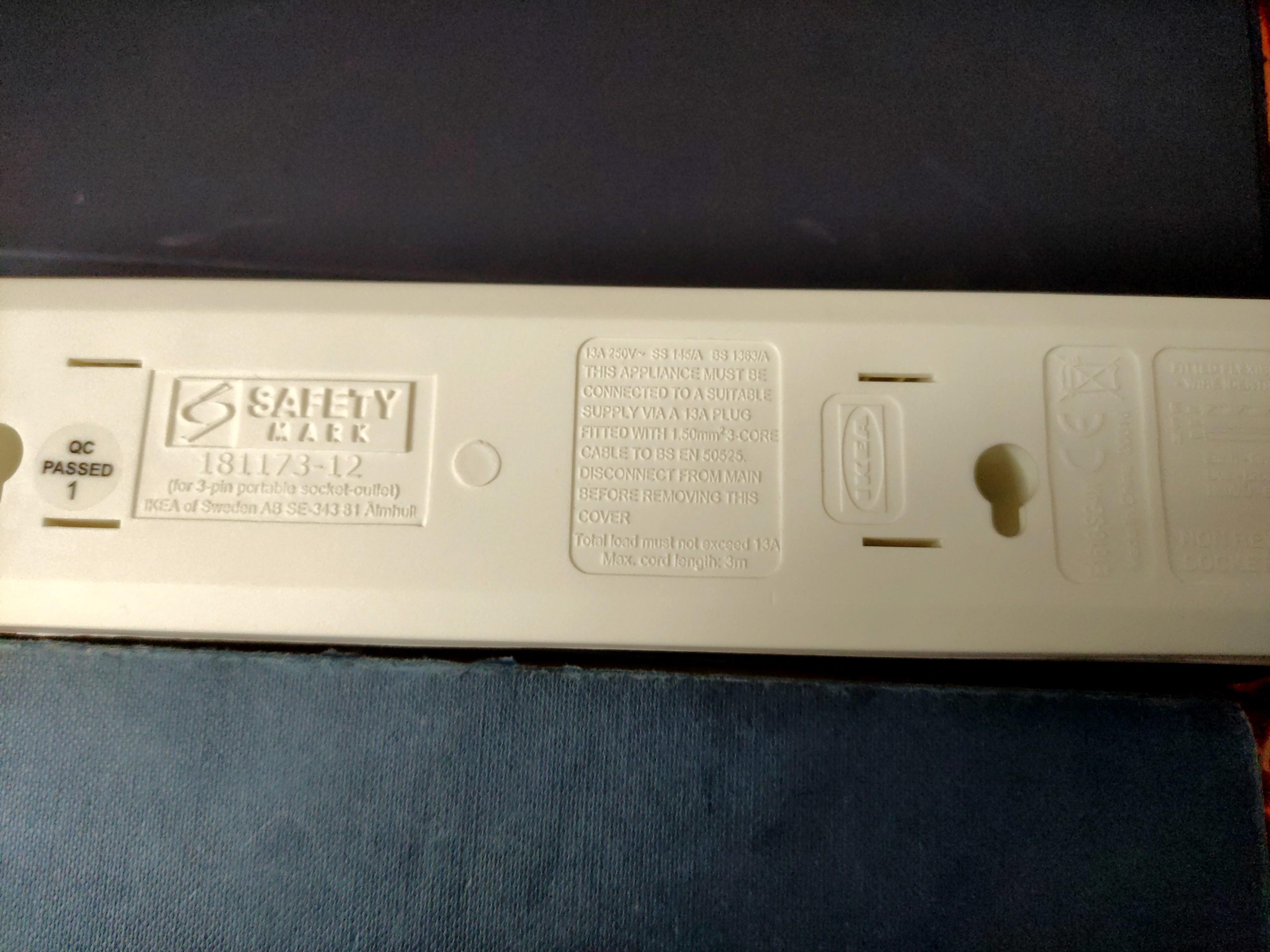 IKEA 4 Way Extension Safety Power Socket 1.5 Meter, TV & Home ...