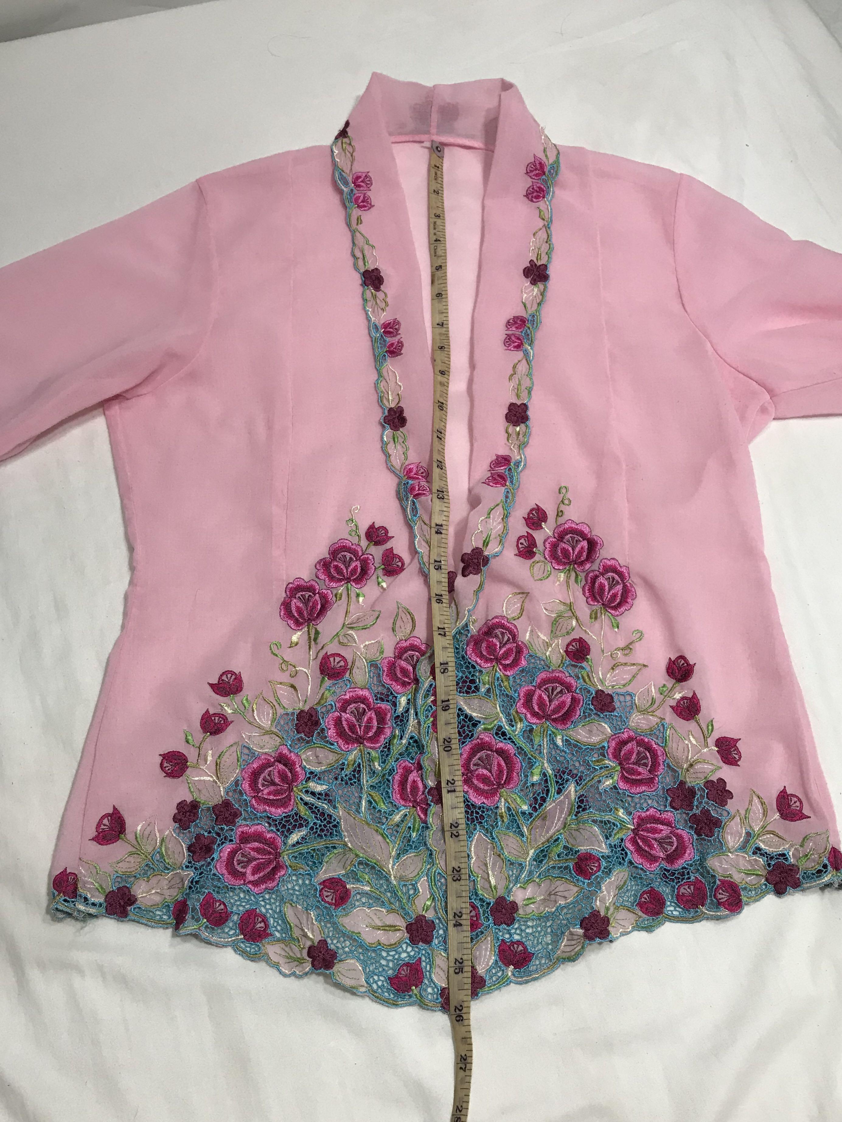 Kebaya Nyonya 娘惹 Pink blouse, Women's Fashion, Tops, Blouses on Carousell