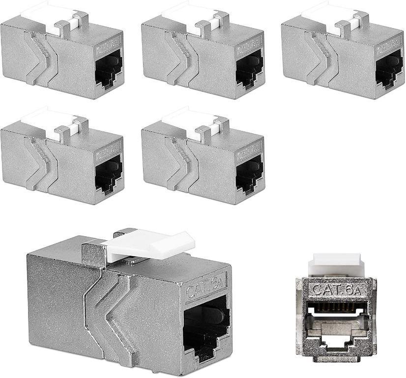 kwmobile CAT6A Network Cable Coupler (Pack of 6) - CAT6A Shielded ...