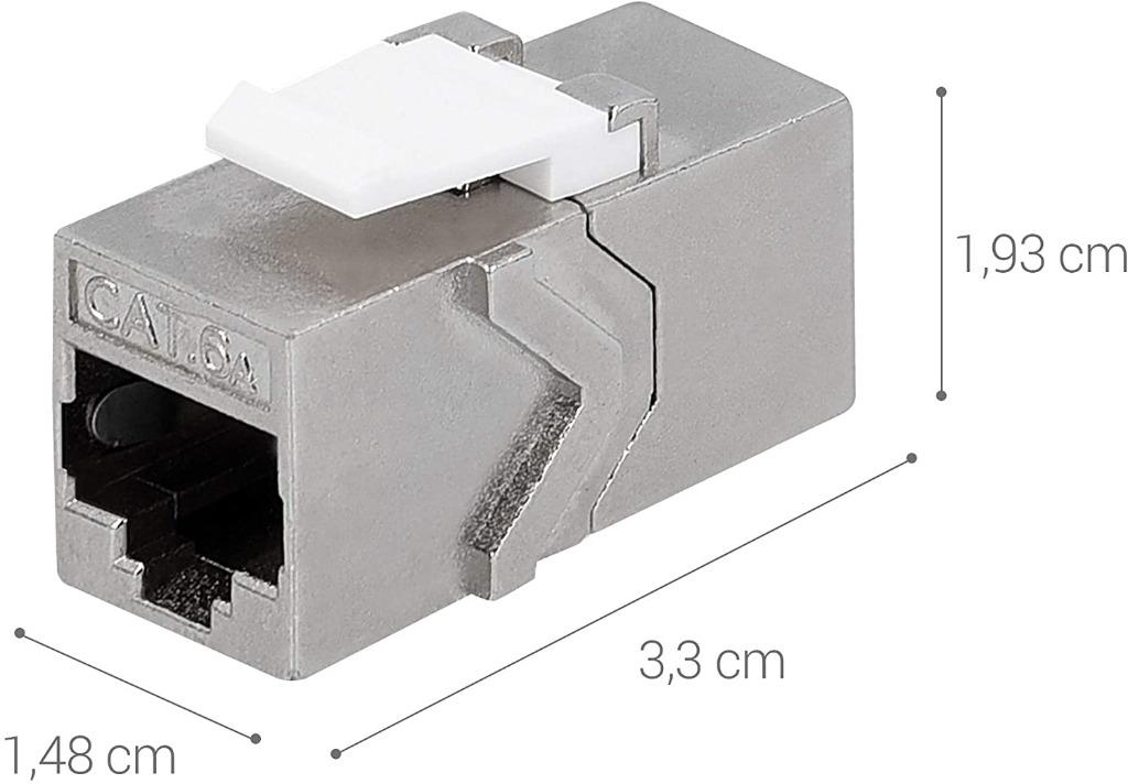 kwmobile CAT6A Network Cable Coupler (Pack of 6) - CAT6A Shielded ...