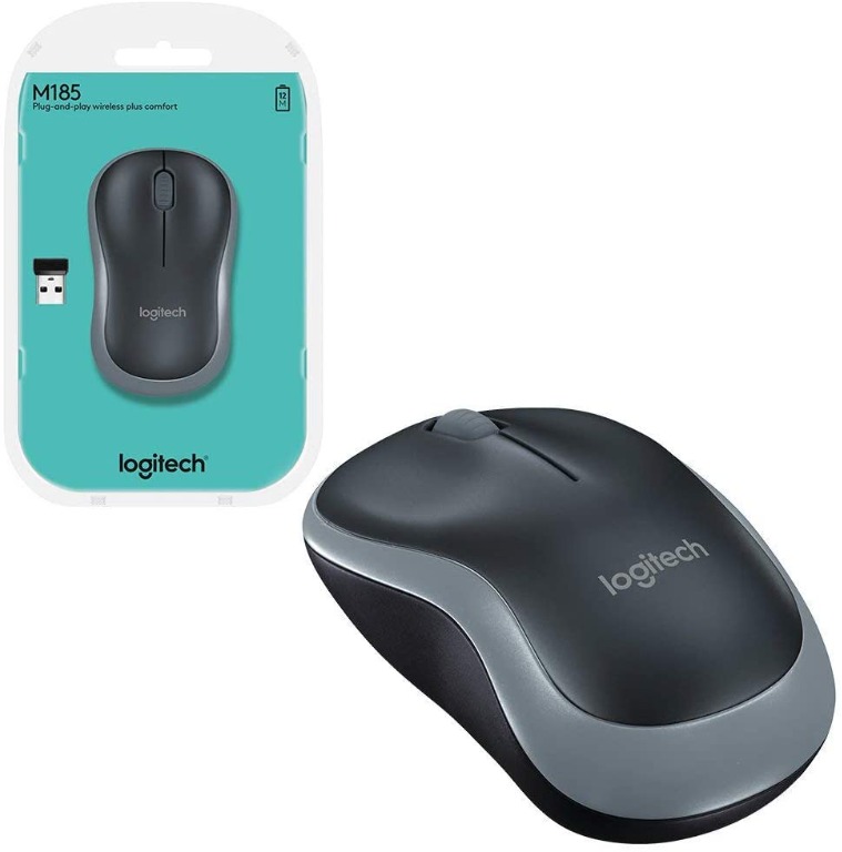 Logitech M185 Wireless Mouse, Grey (Opened Box), Electronics, Computer ...