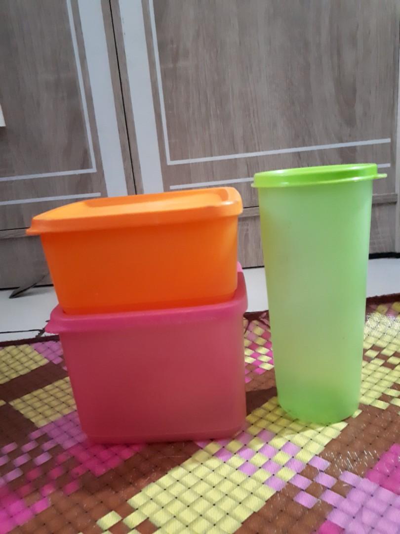 Paket toples pink dan tempat minum tupperware tuppy, Kitchen ...