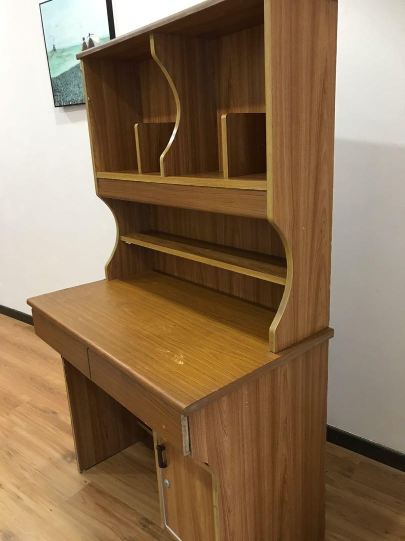 Preloved study desk with drawers and cabinet to give away, Furniture ...