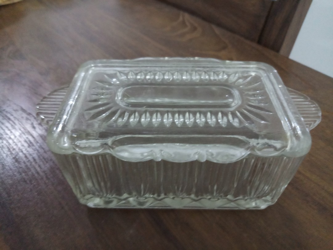 Preowned crystal glass container, Furniture & Home Living, Kitchenware ...