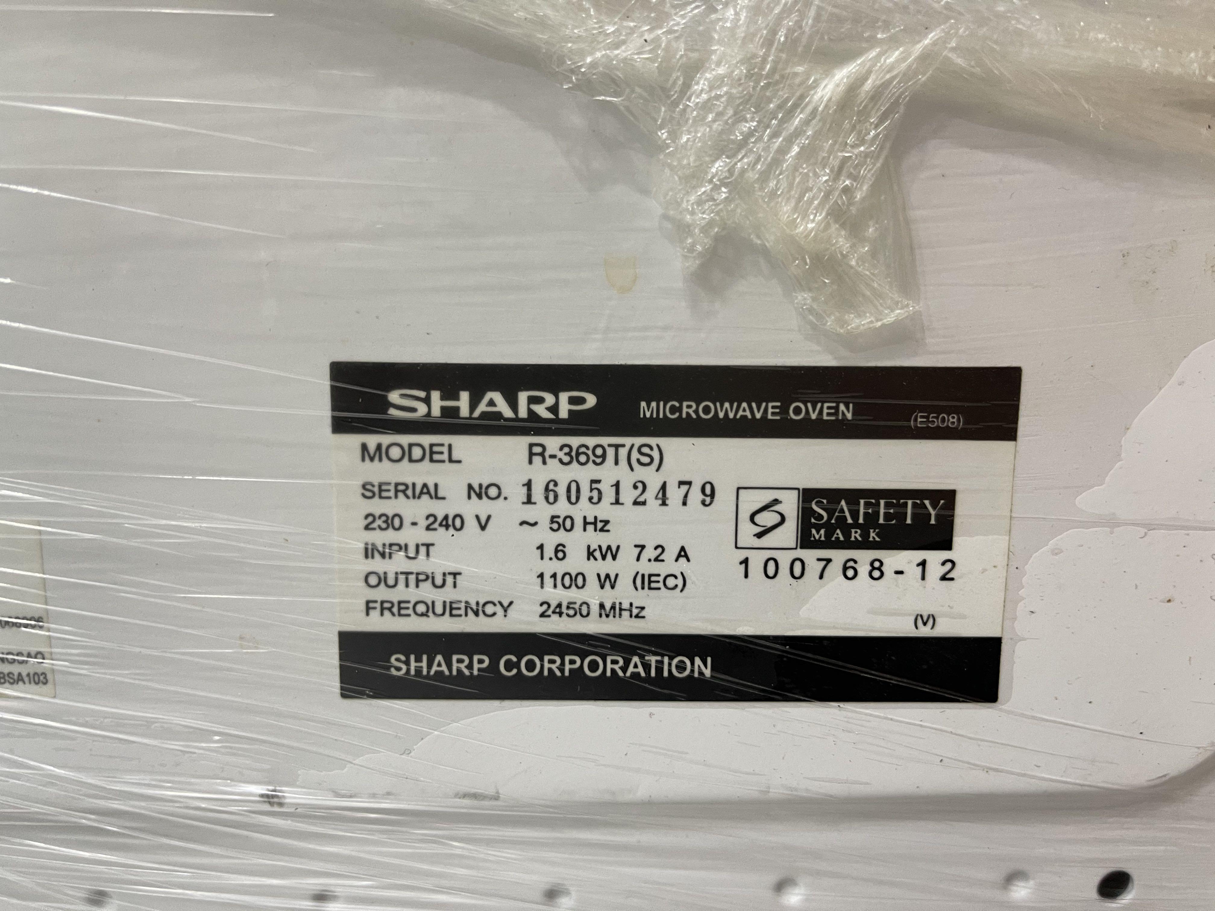 Sharp Microwave Oven R-369T(S), TV & Home Appliances, Kitchen ...