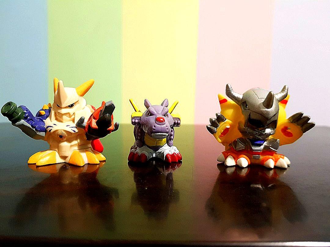 Vintage 2000 Digimon Digital Monsters Omnimon Omegamon Wargreymon Metal Garurumon Finger Puppets ...