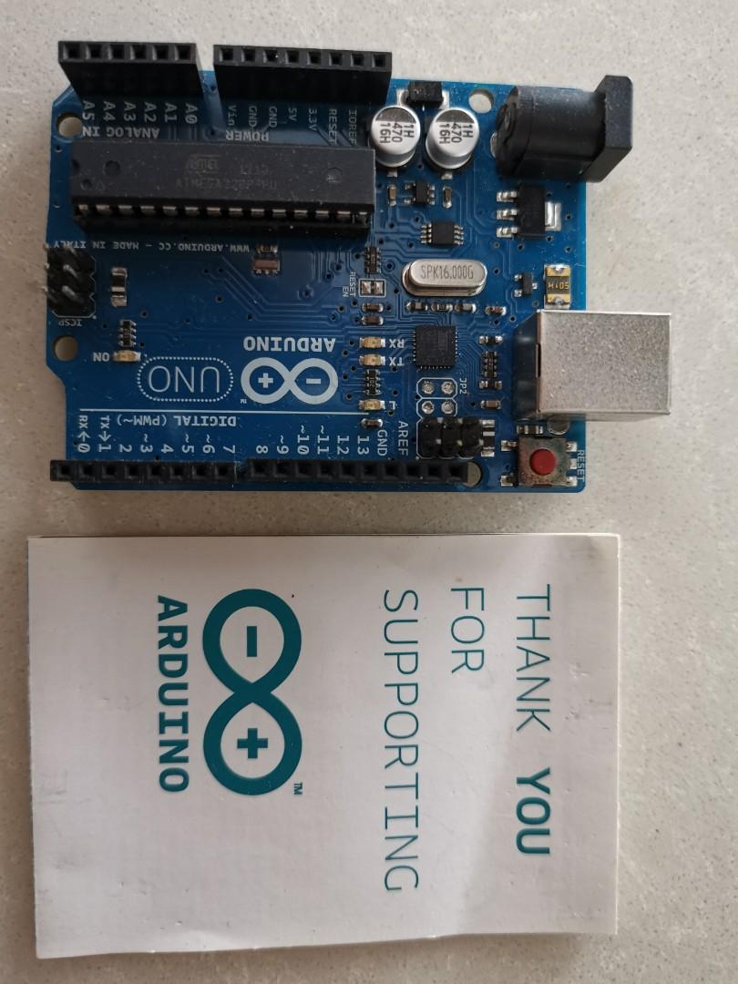 Arduino Uno with USB A to B cable, Computers & Tech, Parts ...