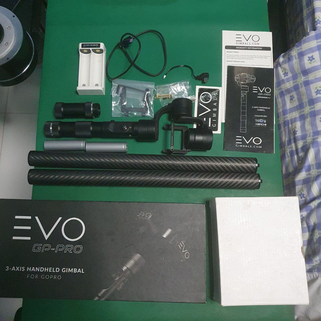 Evo GP-Pro Gimbal + Pro-mount for smartphone + carbon fiber poles ...