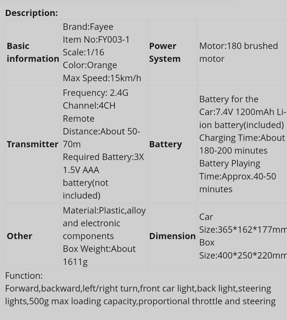 Fayee FY003-1 2.4G 1/16 4WD RTR Crawler RC Car Off-Road Metal Frame RC ...