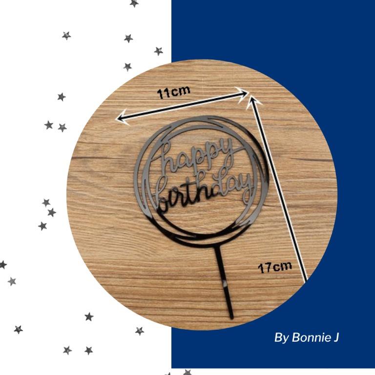 Happy Birthday Topper Cake Topper Acrylic Topper Decoration Topper ...